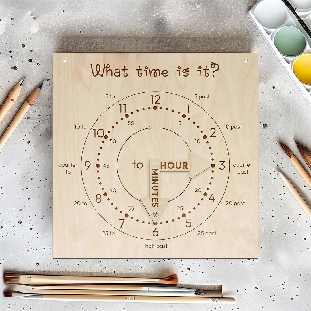 Large Wooden Learning Clock for Kids – Montessori Educational Toy for ...