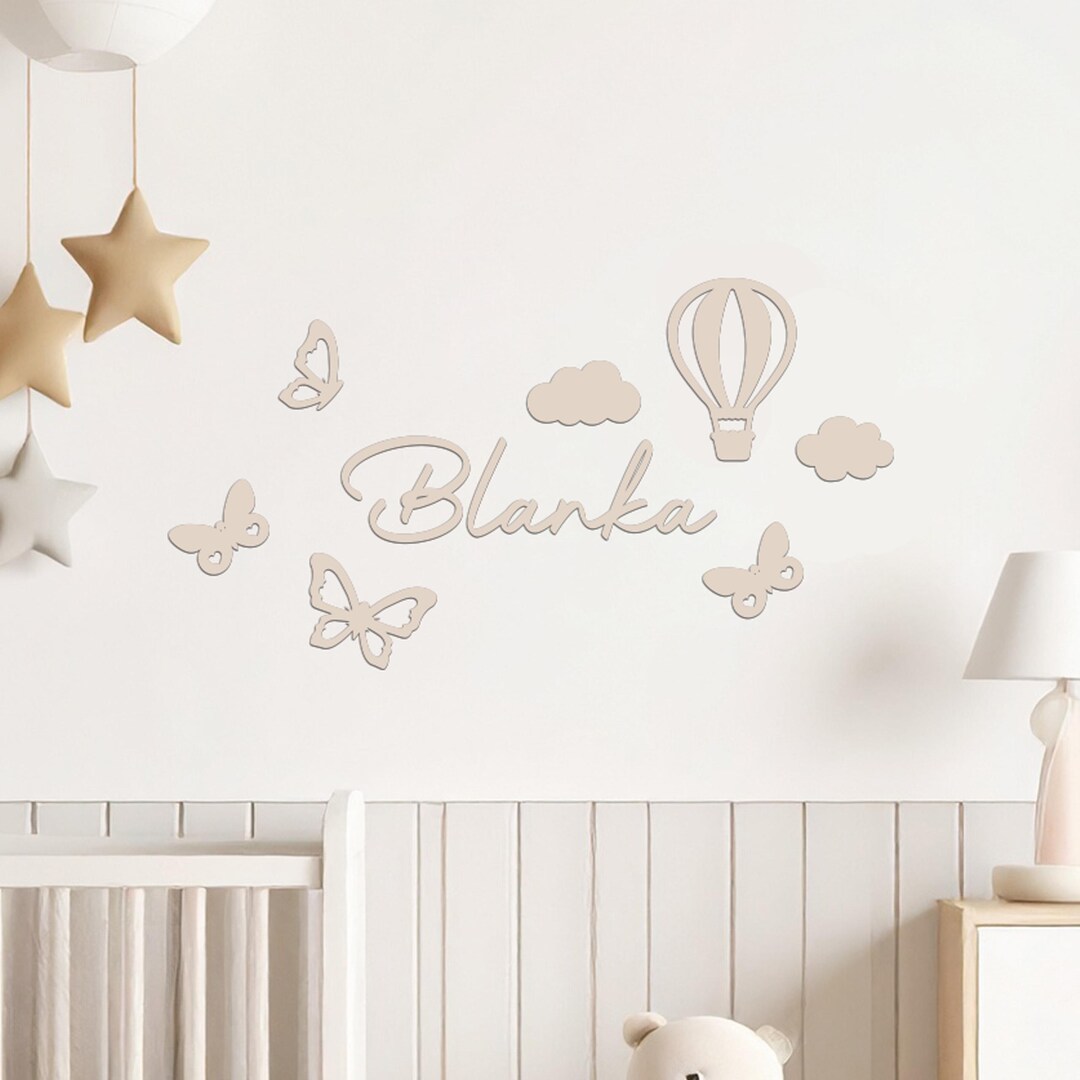Personalized Wooden Name Sign for Kids Nursery Wall Decor With Custom ...