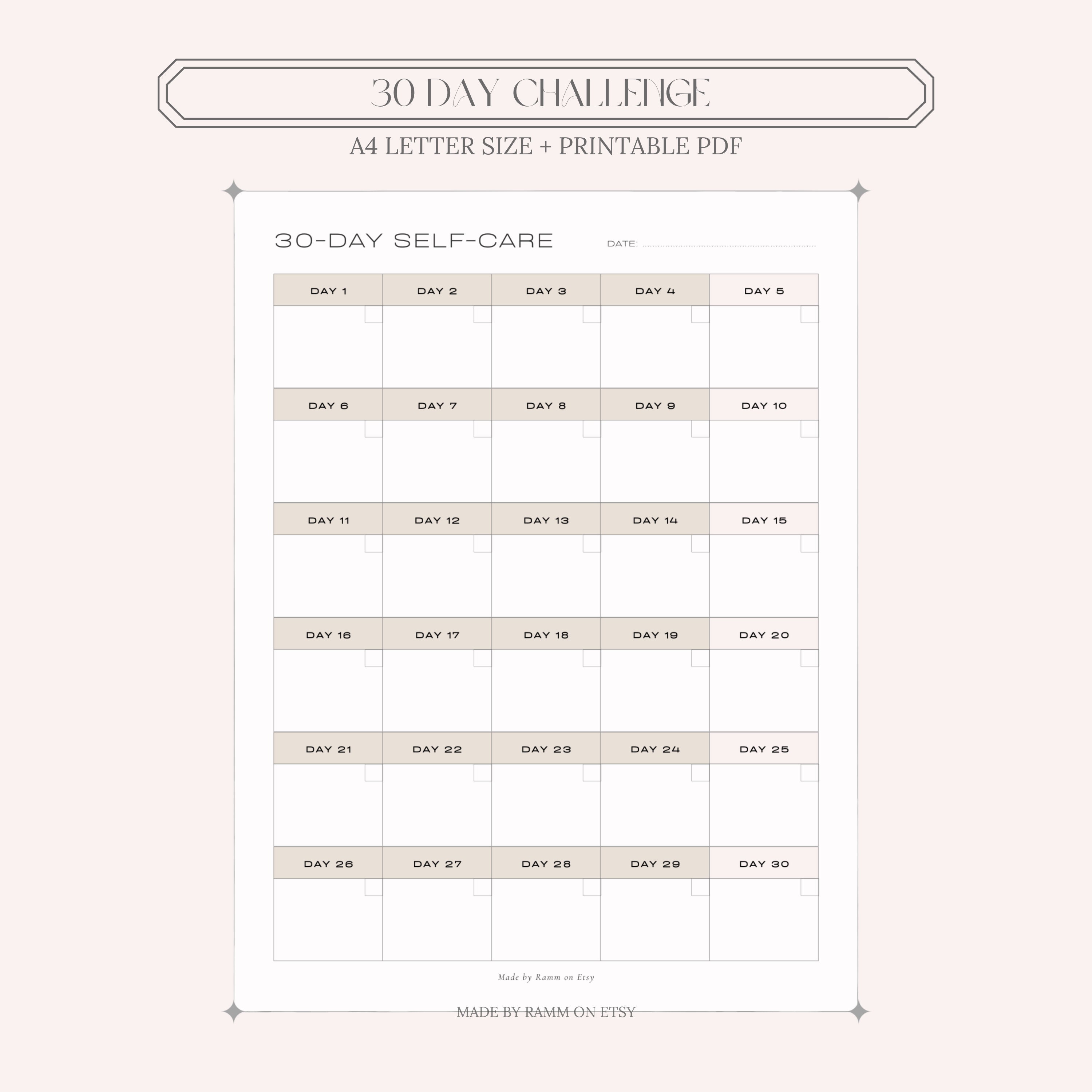 30 Day Challenge Journal Challenge Self-love Self-healing Self-care ...