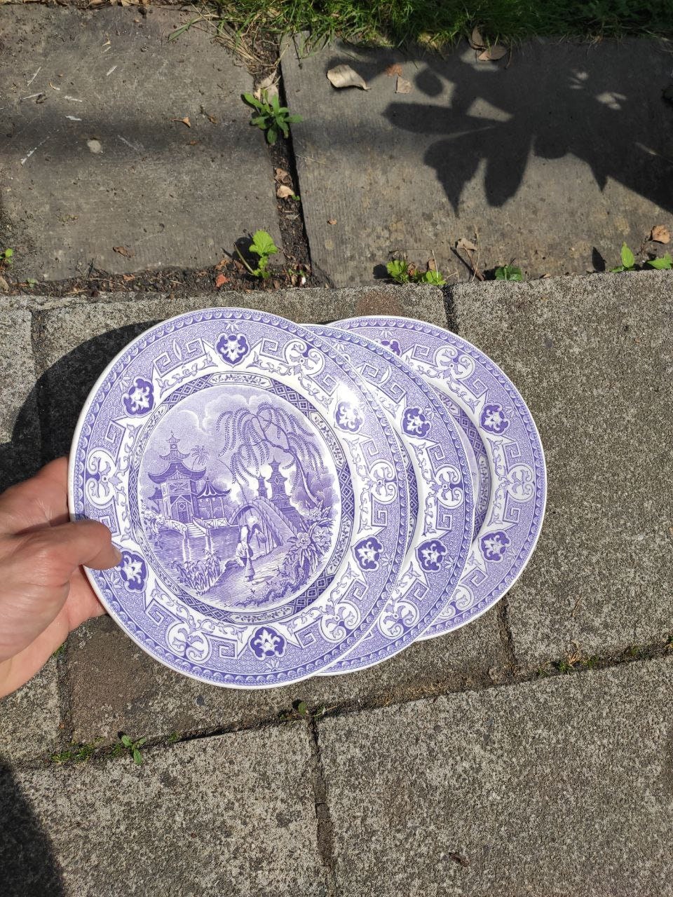 Antique Vintage Sarreguemines Yeddo Old Plates - Etsy