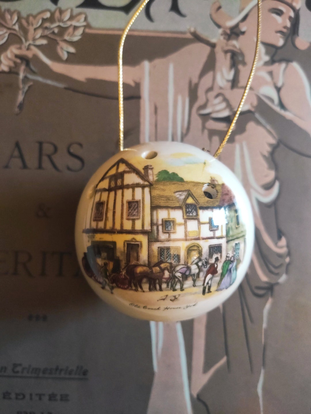 Porcelain Vintage Pomander With Cute Good Old Times Scenes and Horses ...