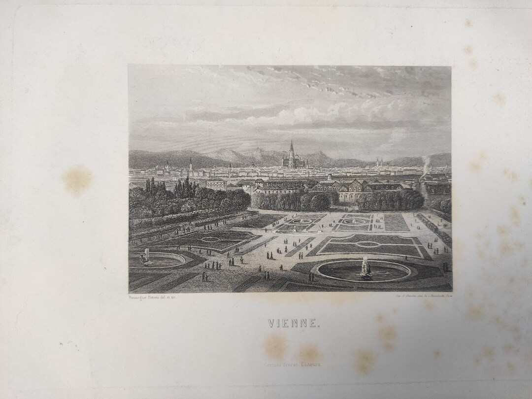 Little Antique Engraving of Vienna - Etsy