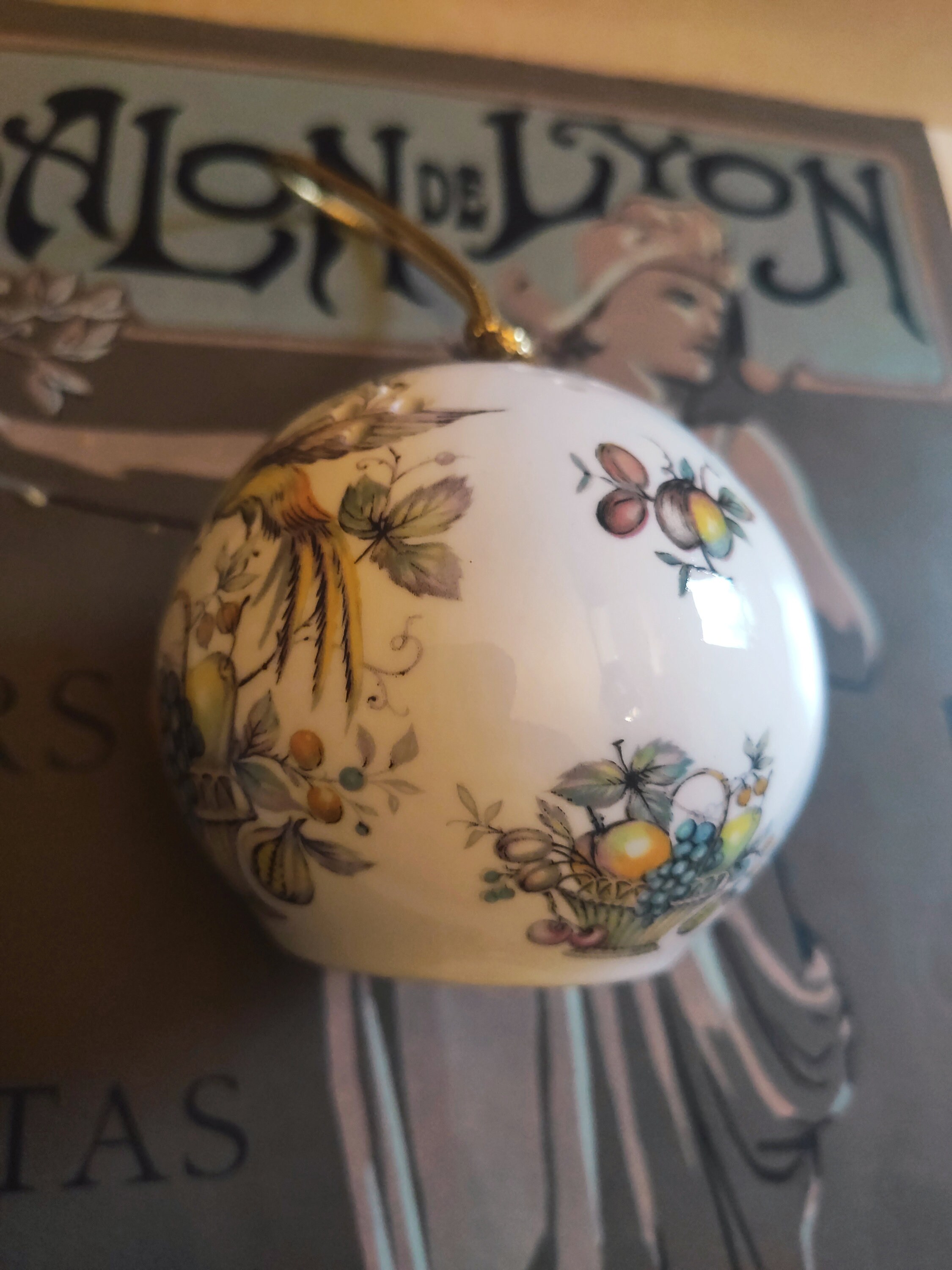 Porcelain Vintage Pomander With Birds and Fruit Still-life - Etsy