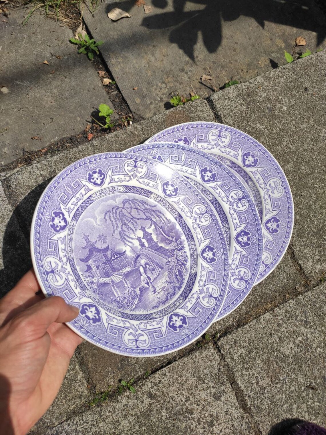 Antique Vintage Sarreguemines Yeddo Old Plates - Etsy