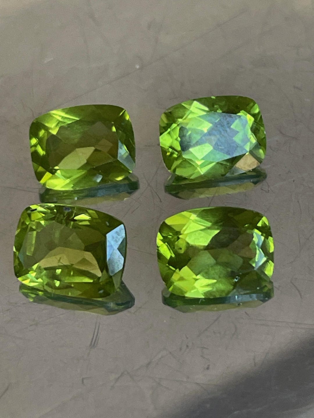 Set of 4 Peridots Total 9.4 Carats 9x7mm, Loose Peridot Stone, Matching ...
