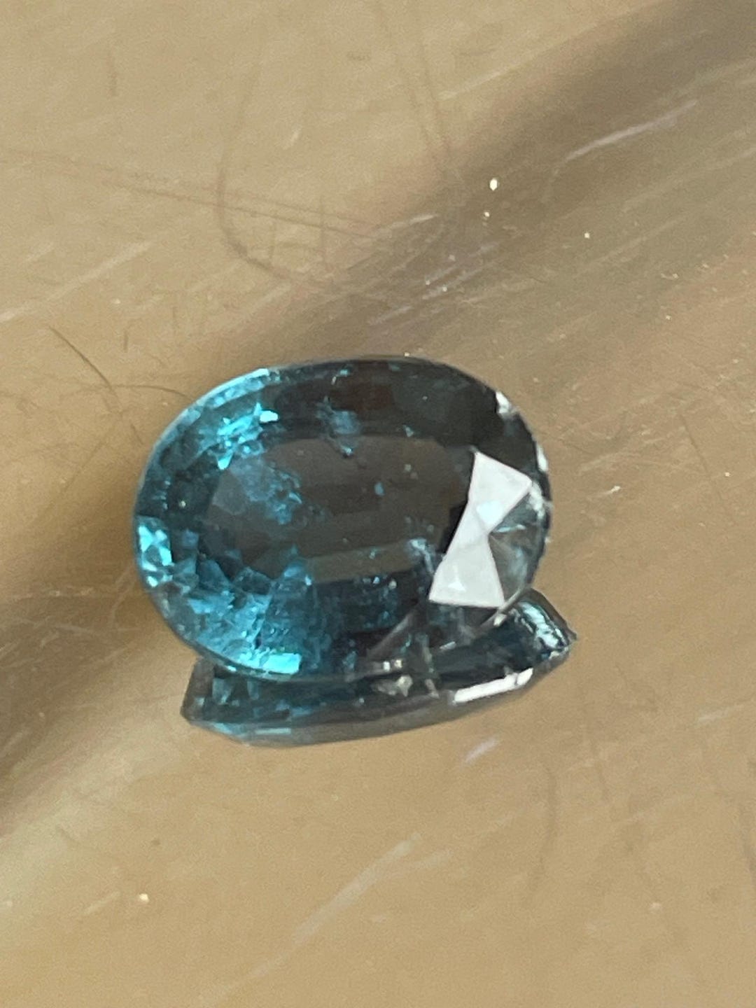 Beautiful and Rare Indicolite Color Oval Faceted Kyanite 2.07 Carats 8. ...