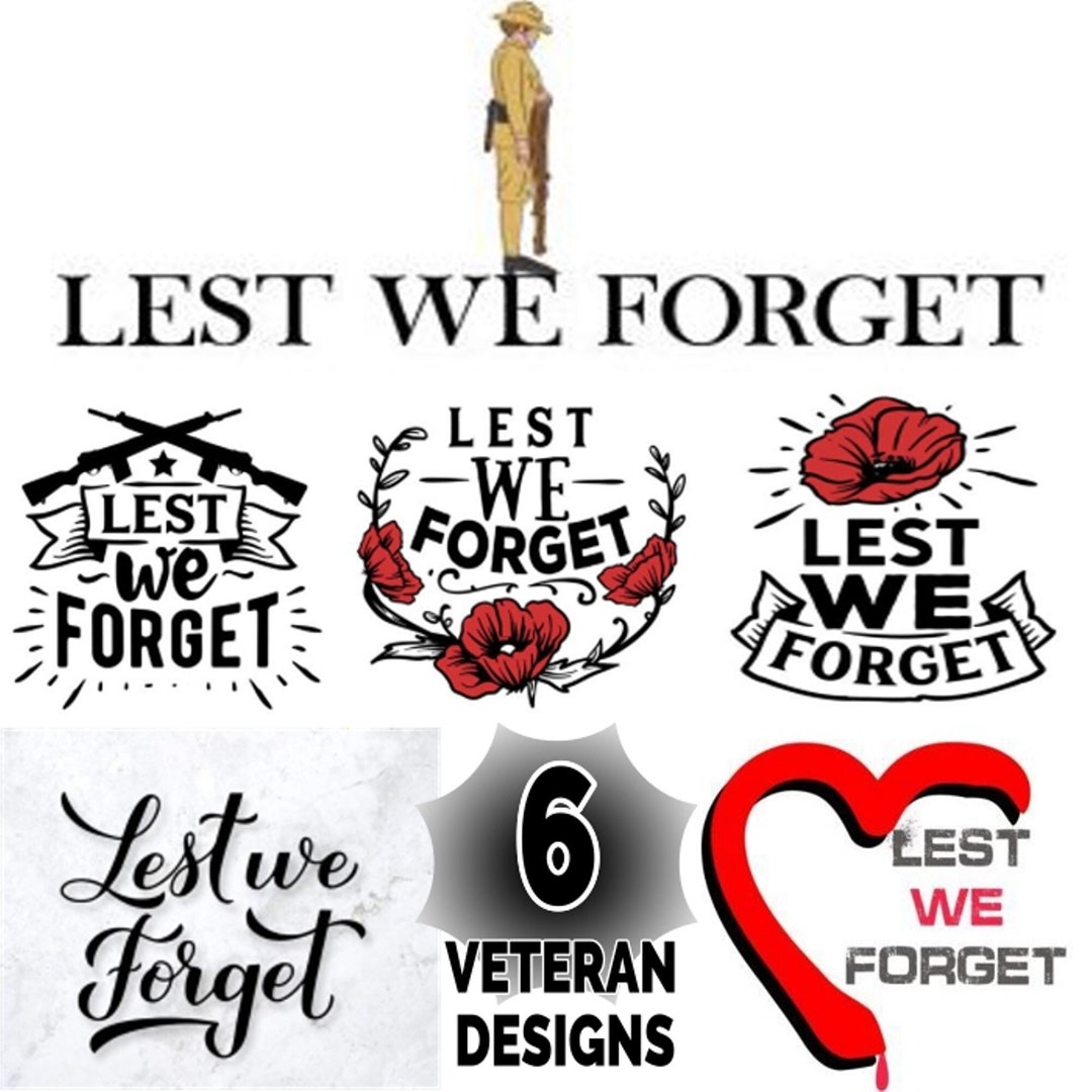 LEST WE FORGET Svg Veteranday Flagsvg Lestwe Forget Shirt - Etsy Canada