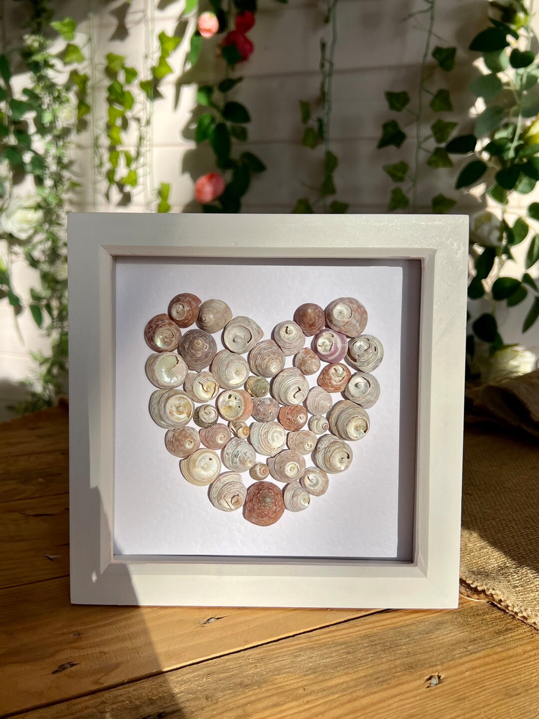 Heart Shell Art. 15x15 Box Frame. Valentines Gift. - Etsy