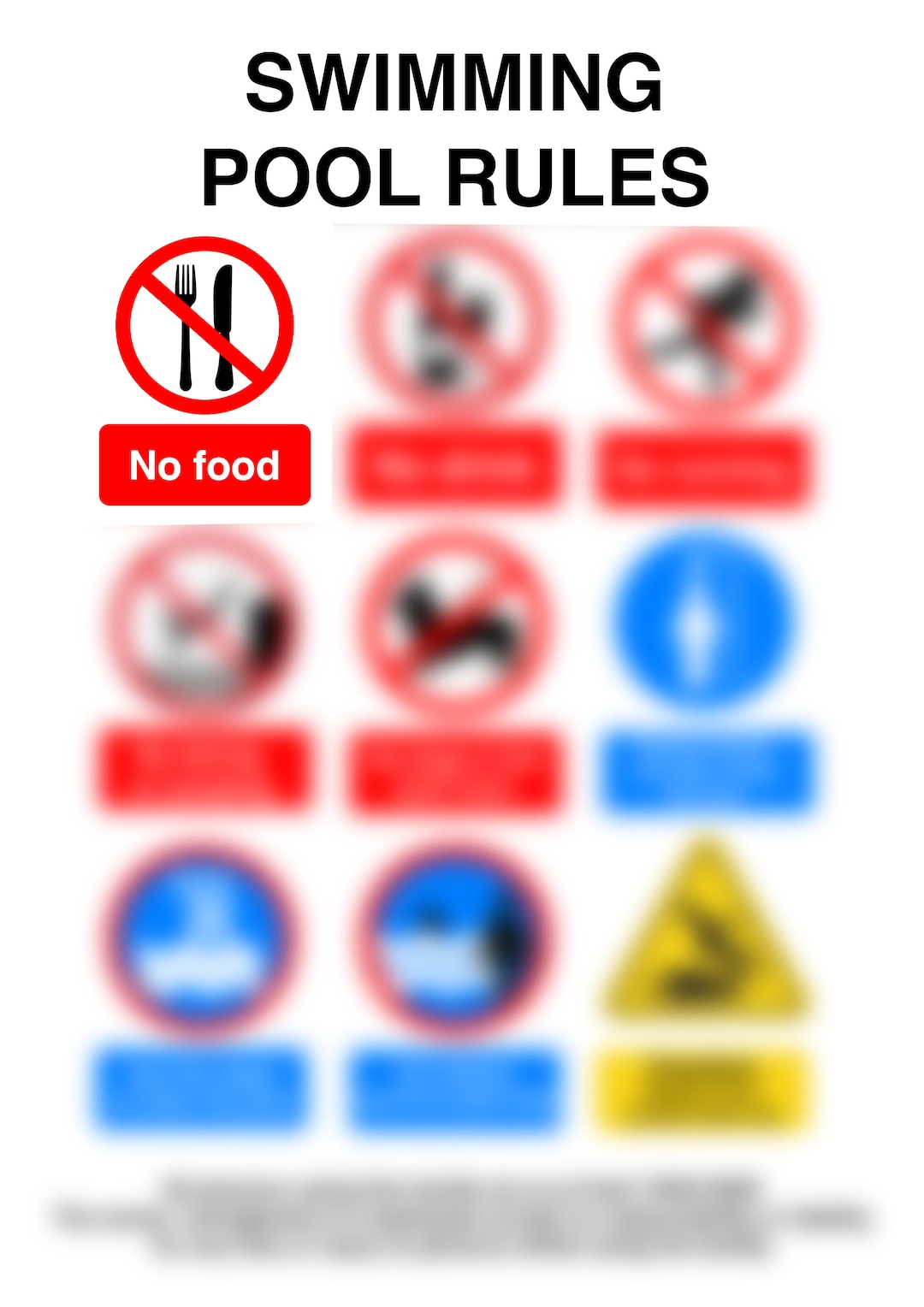 Swimming Pool Rules Sign | Digital Download | Fully Printable A4 - Etsy