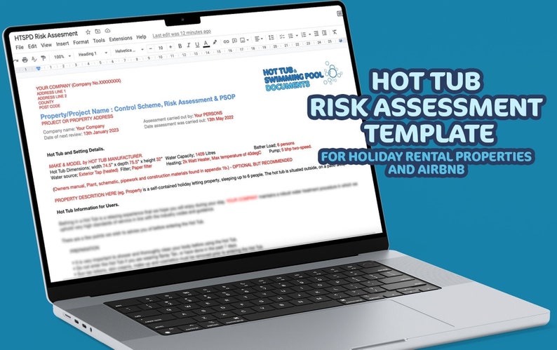 Hot Tub Risk Assessment Template | Holiday Letting, Airbnb, Self Cater ...