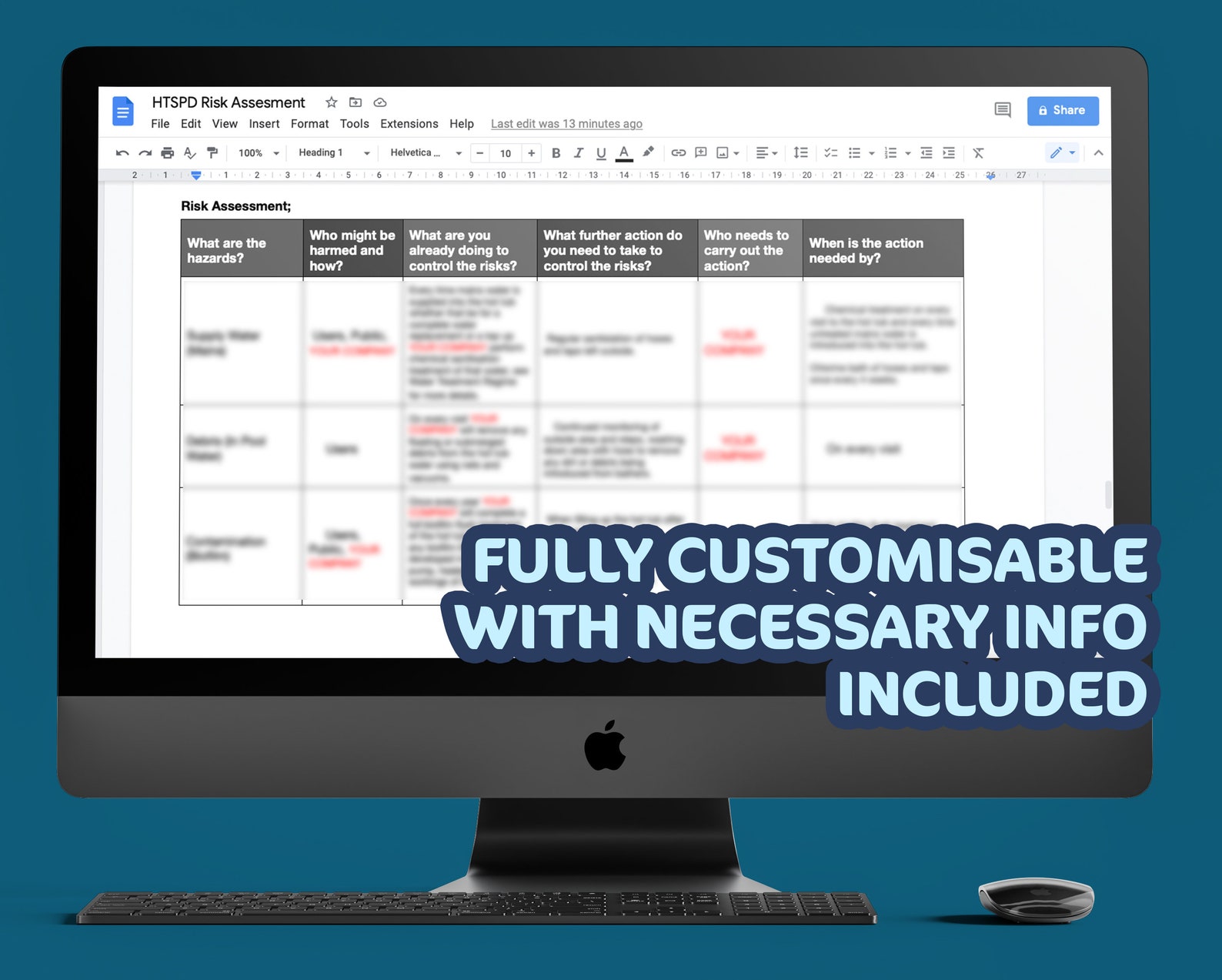 Hot Tub Risk Assessment Template | Holiday Letting, Airbnb, Self Cater ...