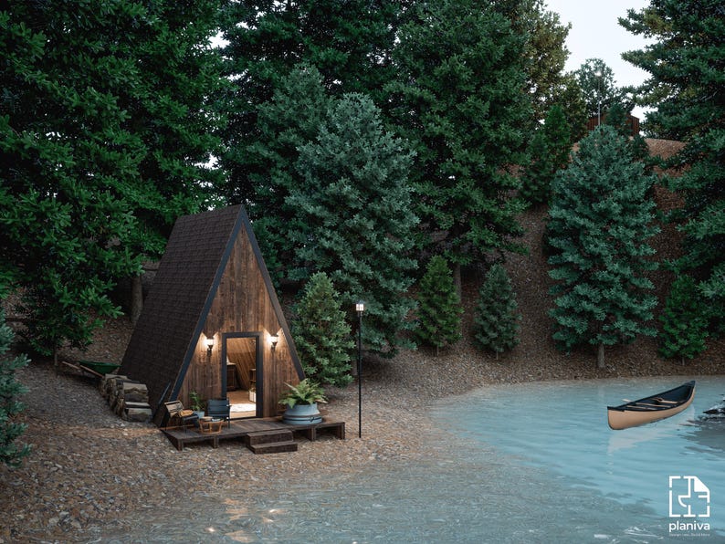 Modern A-frame Cabin Plan, 250 Sq Ft Tiny House (PDF Download) - Etsy