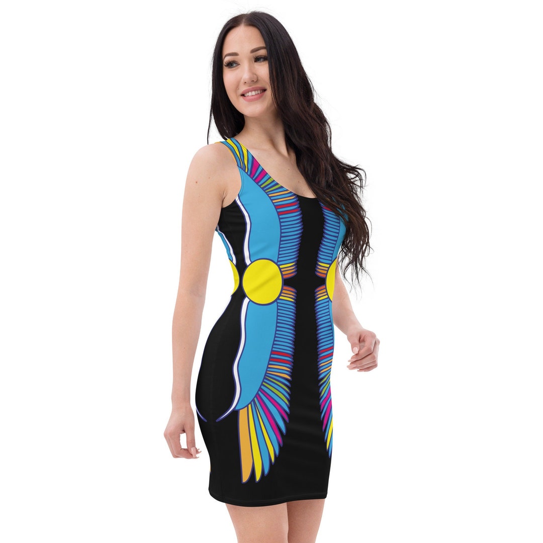 Winged Sun-disc Bodycon Dress - Etsy