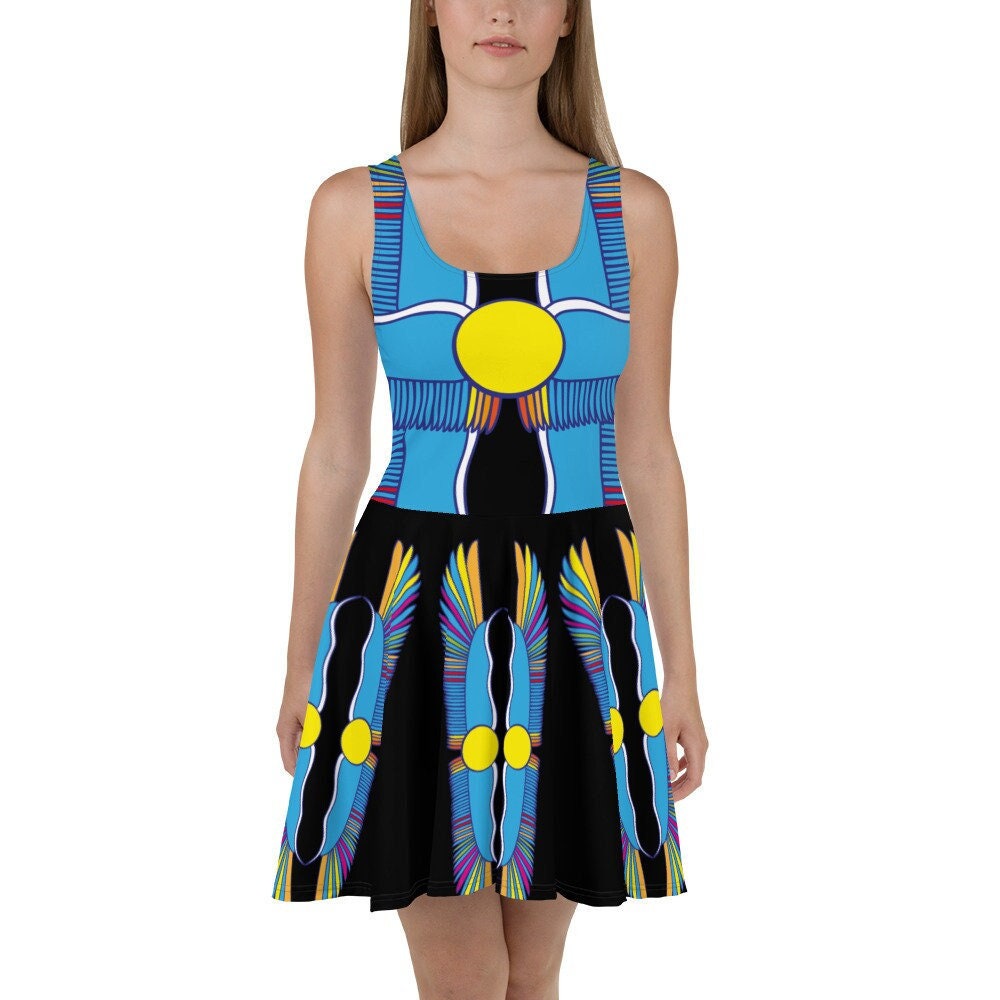 Winged Sun-disc Skater Dress - Etsy