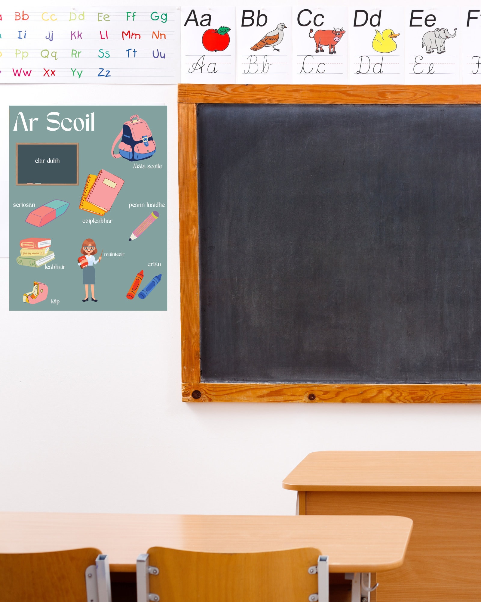 Ar Scoil - at School: Educational Poster as Gaeilge/ Irish Language ...