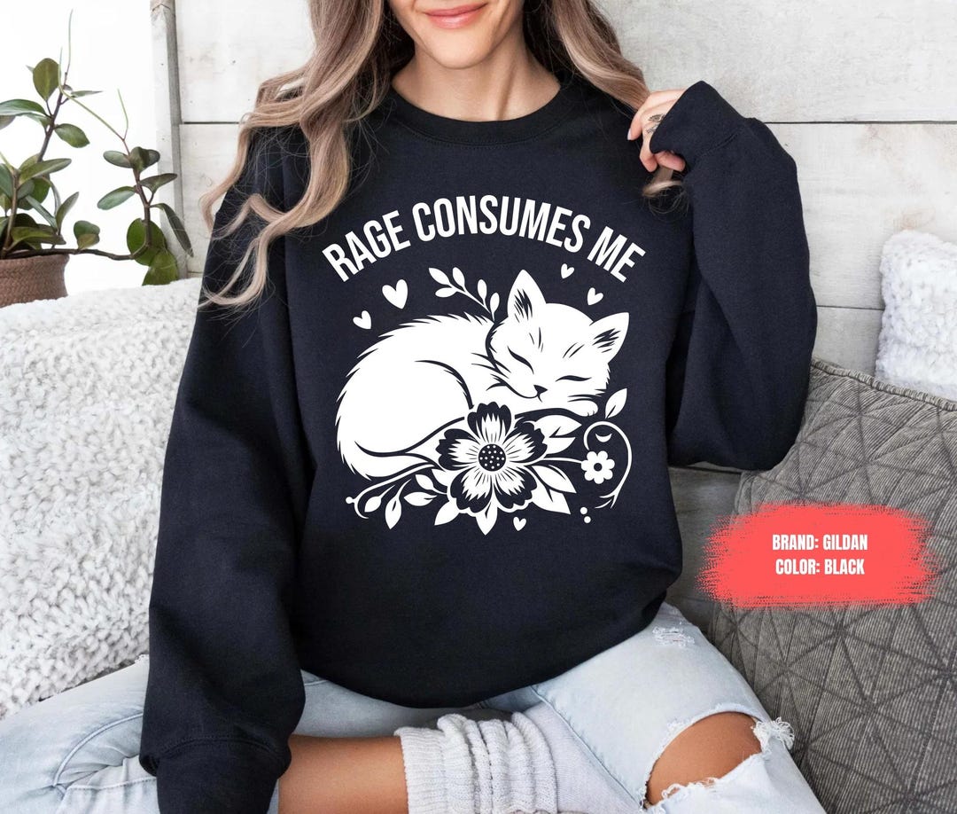 Cat Sweatshirt, Cute Cat Meme Sweater, Funny Sarcastic Kitten Tee ...