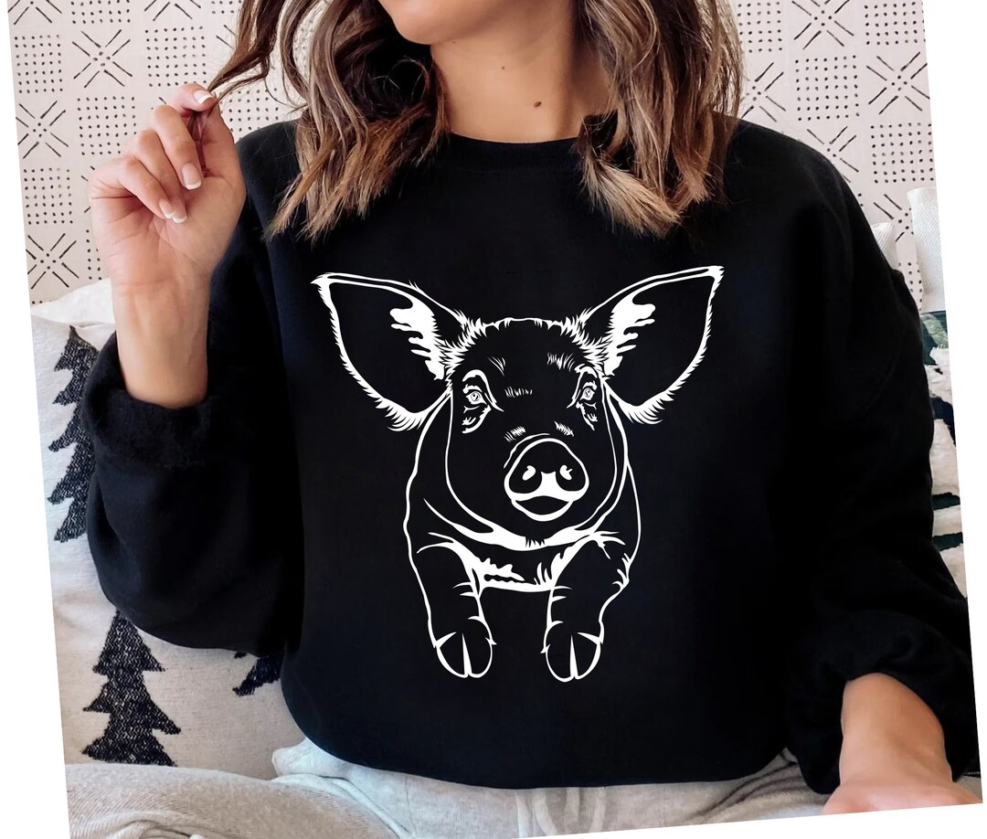 Cute Pig Sweatshirt Pig Sweatshirt Farm Sweatshirt Pig Lover Gift ...