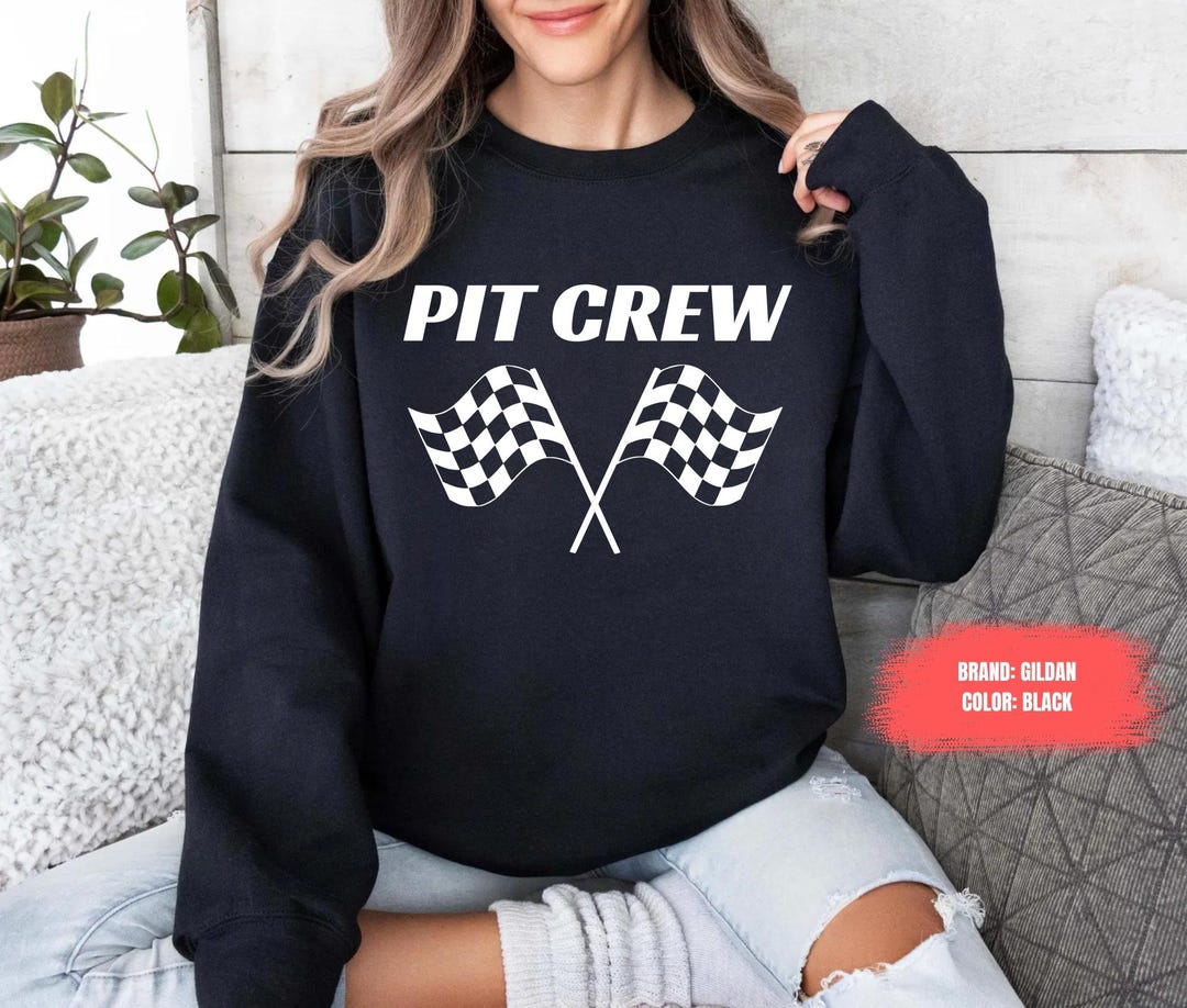 Pit Crew Sweatshirt Matching Race Car Sweater Checkered Flag Shirt ...