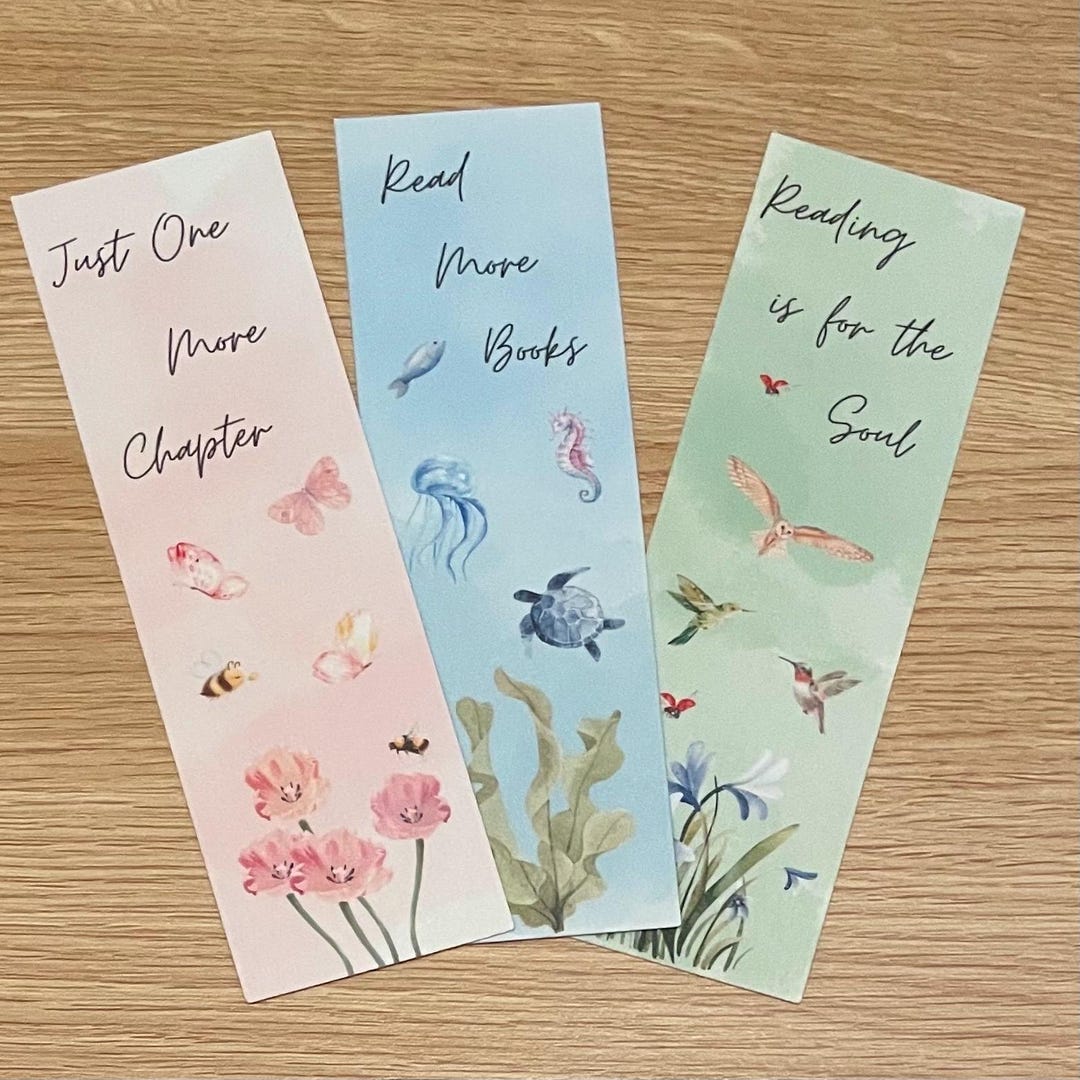 Nature Themed , Water Colour, Laminated Bookmark Bundle - Etsy UK