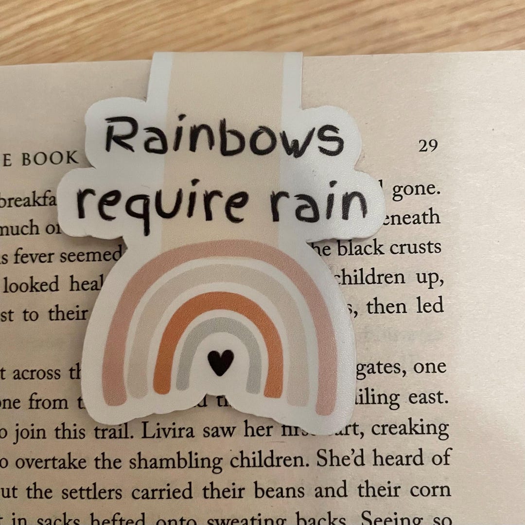 Rainbows Need Rain, Inspirational, Magnetic Bookmark - Etsy UK
