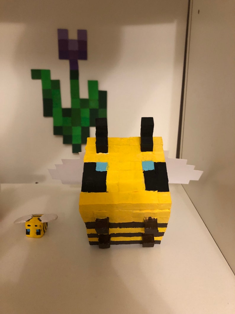 Minecraft Biene aus Holzwürfeln - Etsy.de