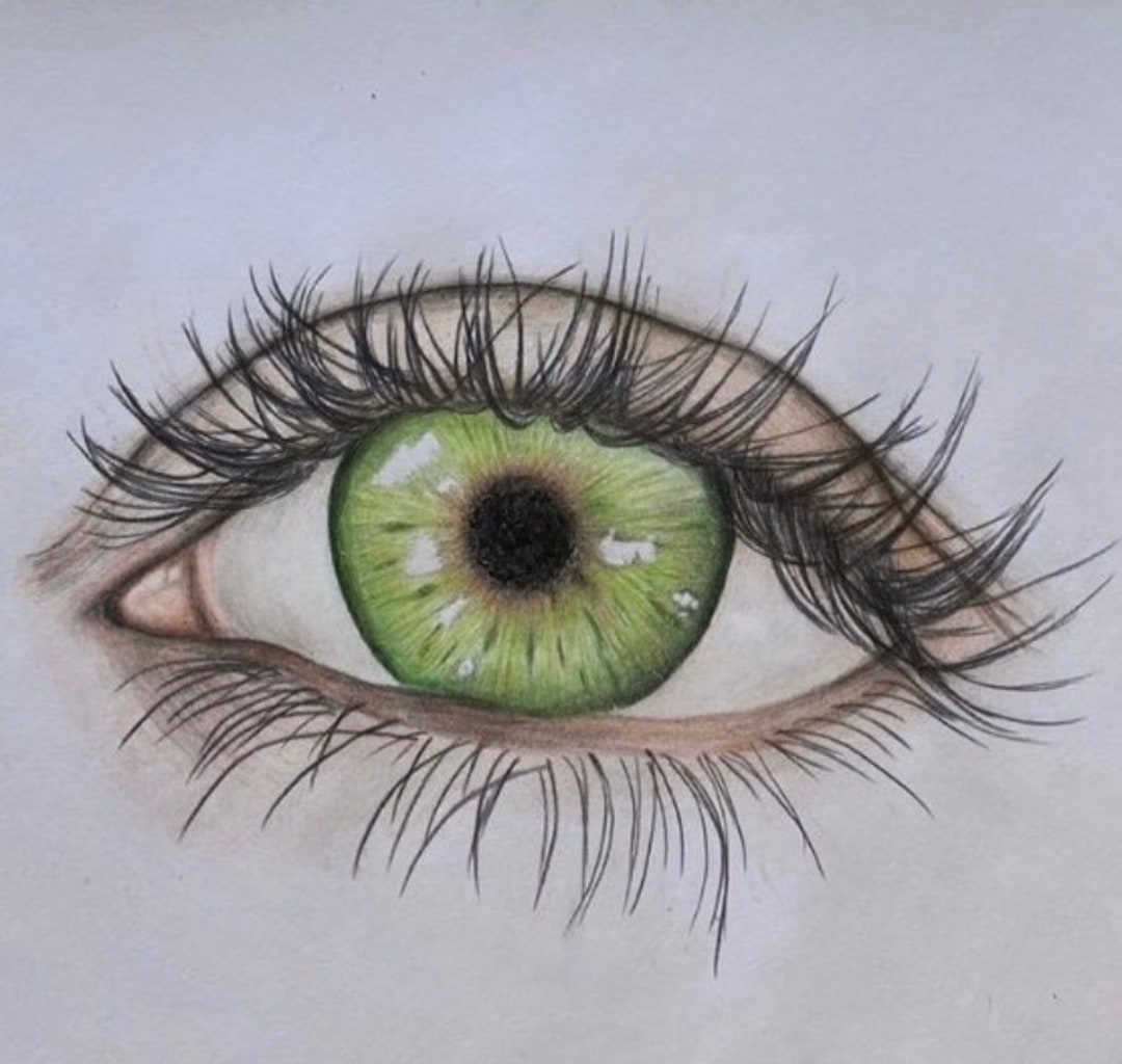 Hand Drawn Photorealistic Eye - Etsy