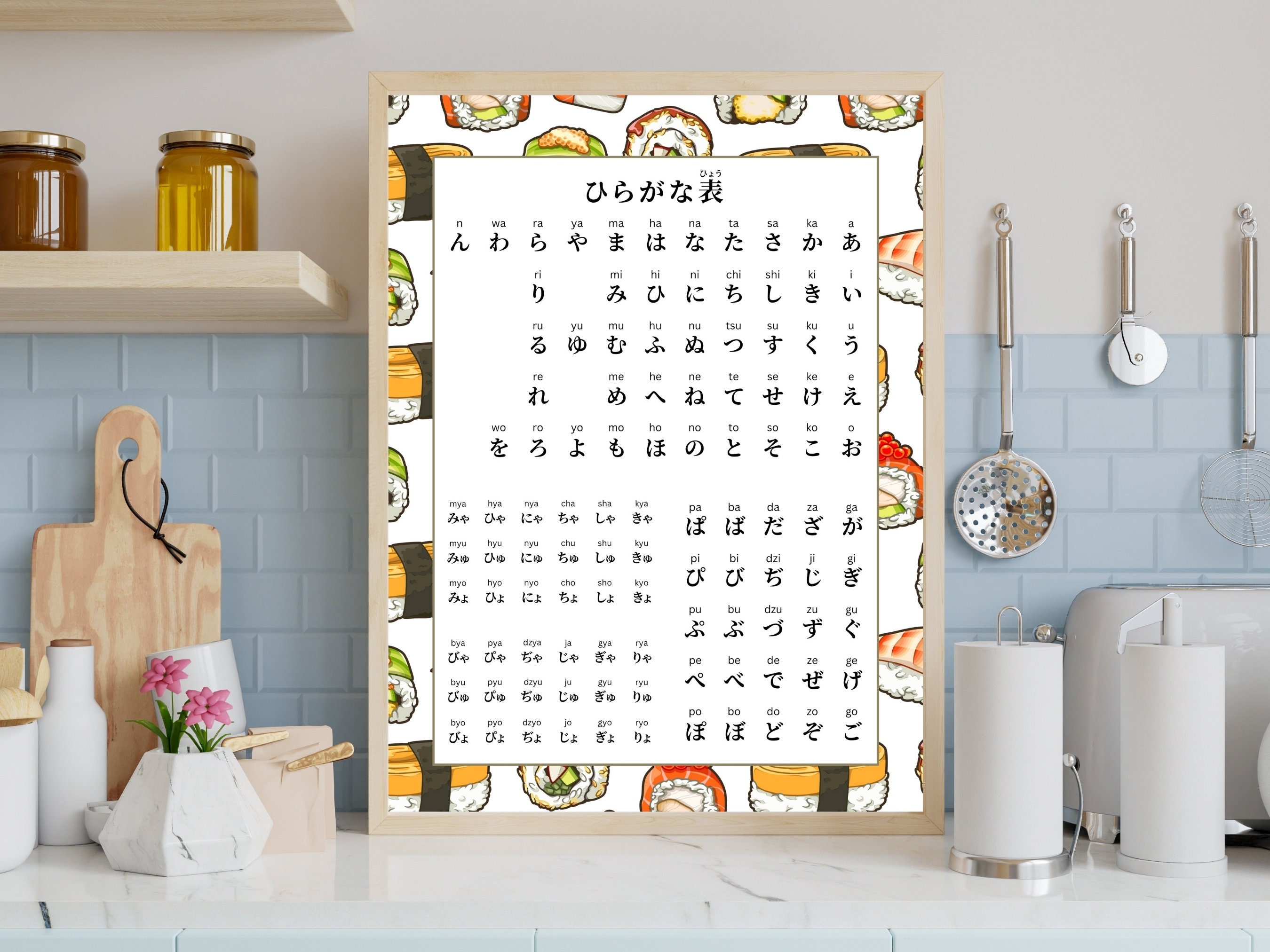 Printable Hiragana Chart for Kids, Japanese Learning, Japanese Alphabet ...