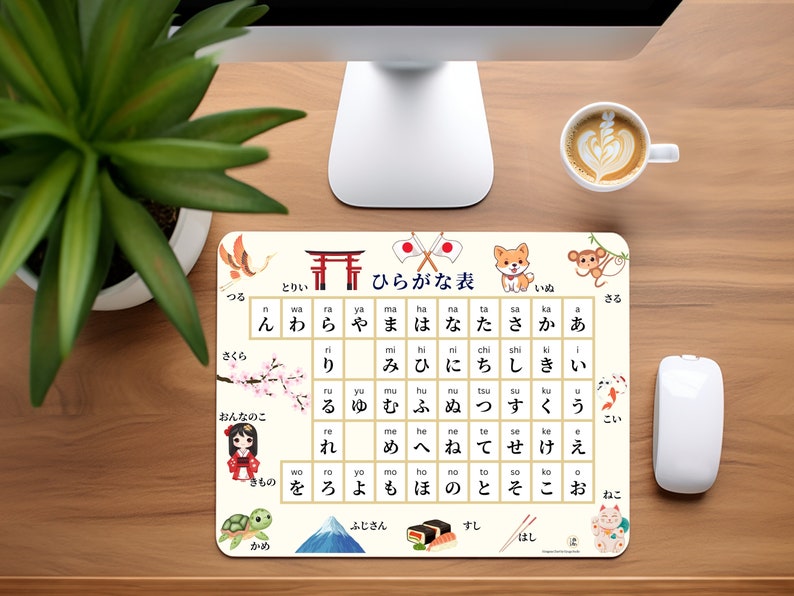 Printable Hiragana Chart for Kids, Japanese Learning, Japanese Alphabet ...