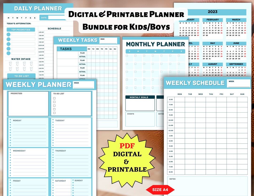 Printable & Digital 2023 Daily Weekly Monthly Planner Bundle - Etsy