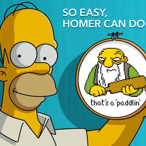 Simpsons Jasper Paddlin' Cross Stitch Pattern: Meme Needlework (PDF ...