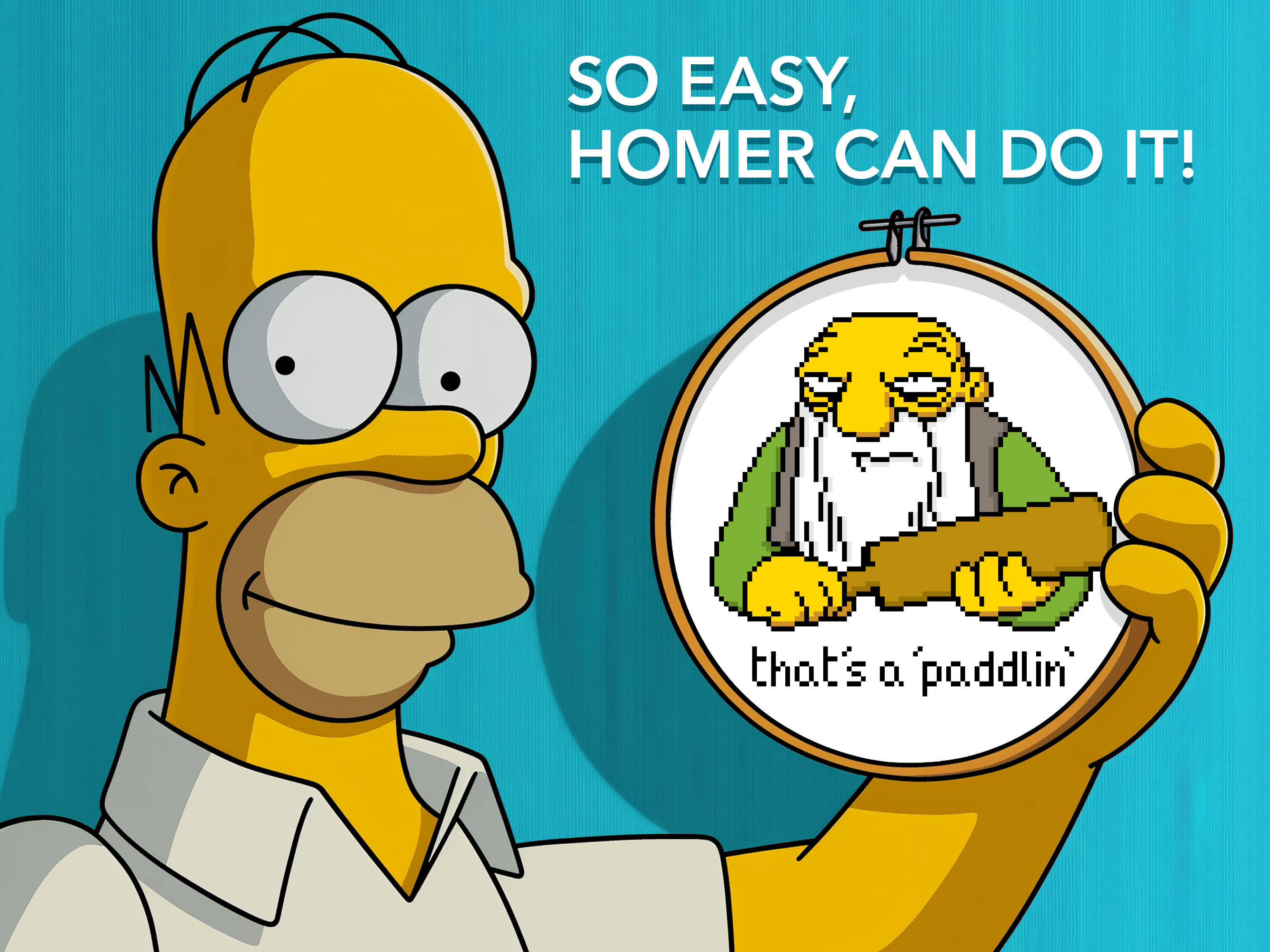 Simpsons Jasper Paddlin' Cross Stitch Pattern: Meme Needlework (PDF ...
