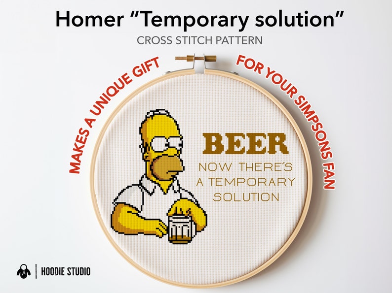 Homer Simpson Beer Quotes Cross Stitch Pattern: Funny Meme DIY (PDF ...