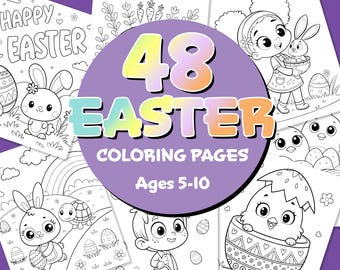 Easter Coloring Pages for Kids: 48 Bunny, Chick, Egg Designs (PDF ...