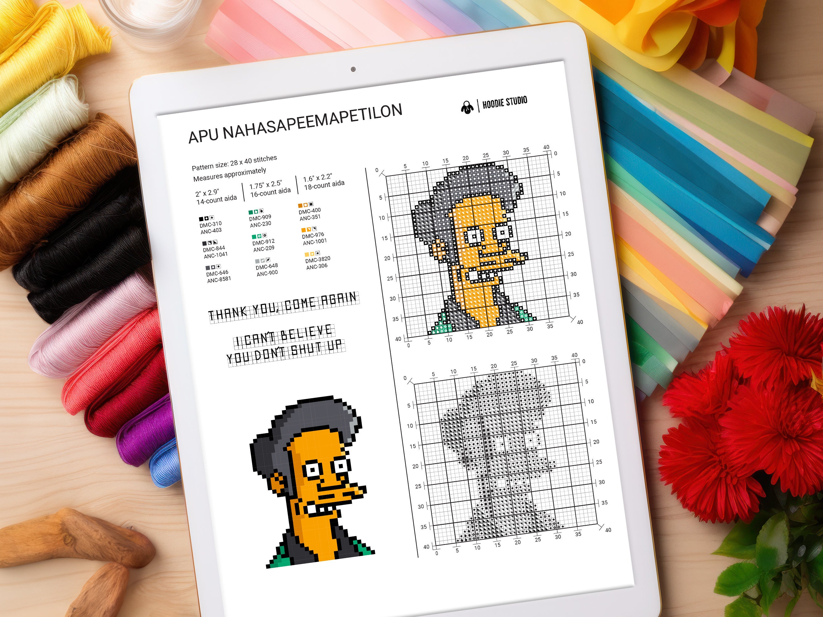 The Simpsons Characters 10 Mini Cross Stitch Patterns DIY Embroidery ...