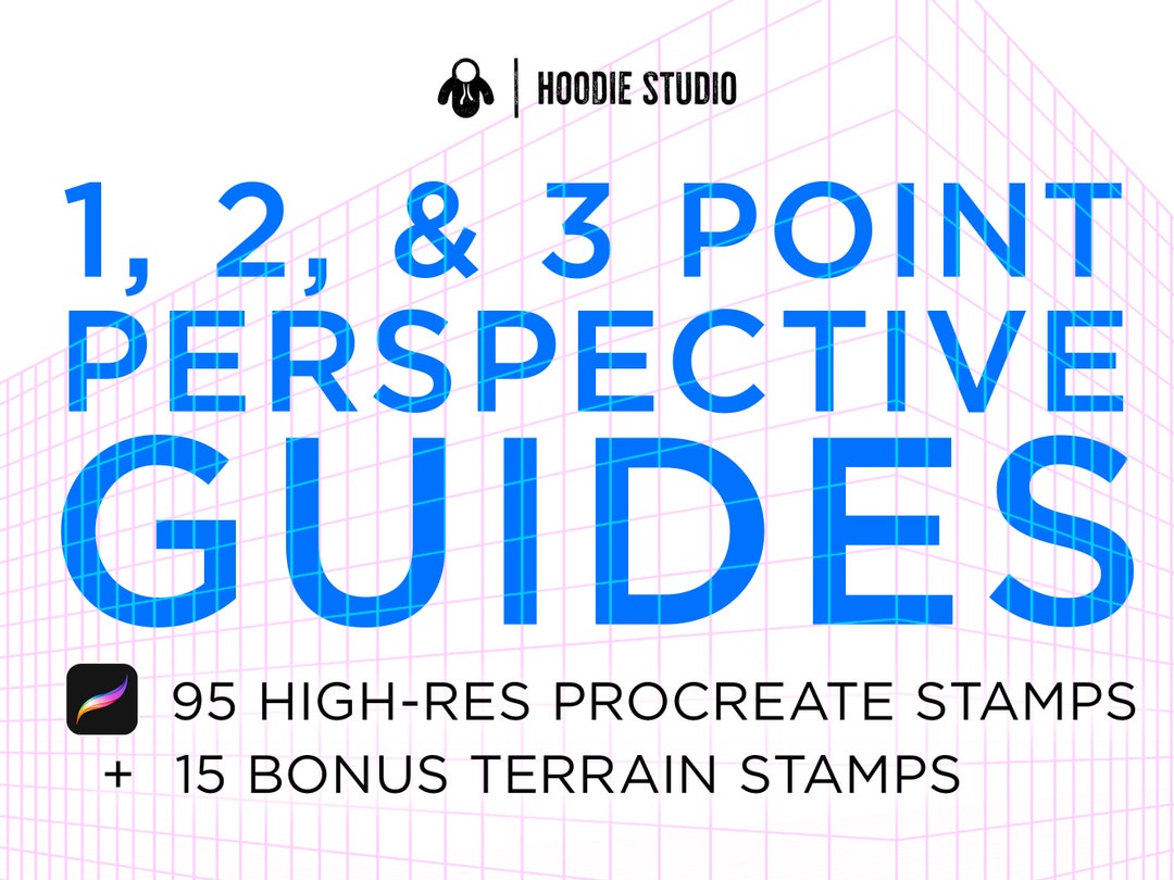 Perspective Stamp Brushes for Procreate: 1, 2, & 3 Point Grids (digital ...