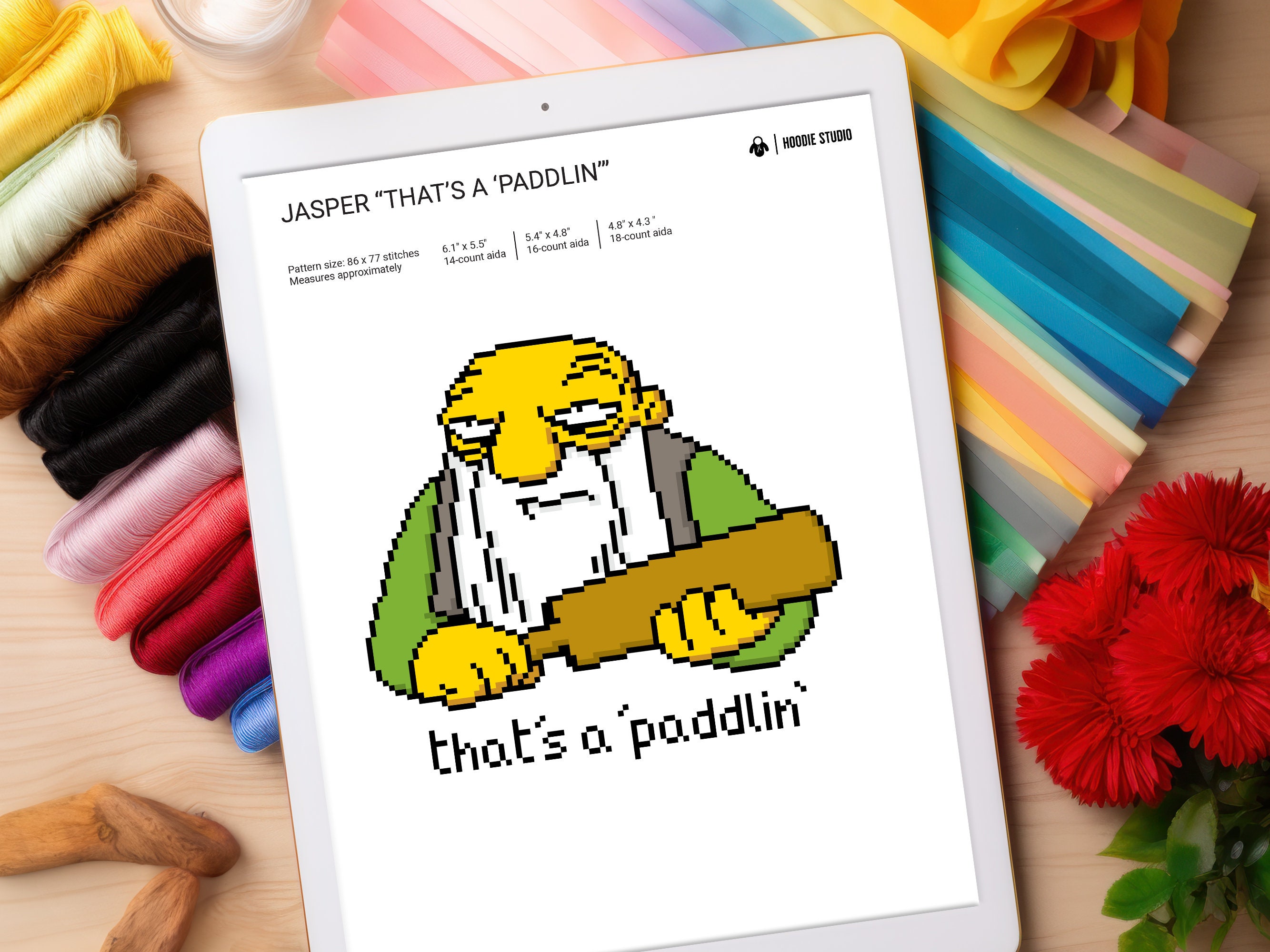 Simpsons Jasper Paddlin' Cross Stitch Pattern: Meme Needlework (PDF ...