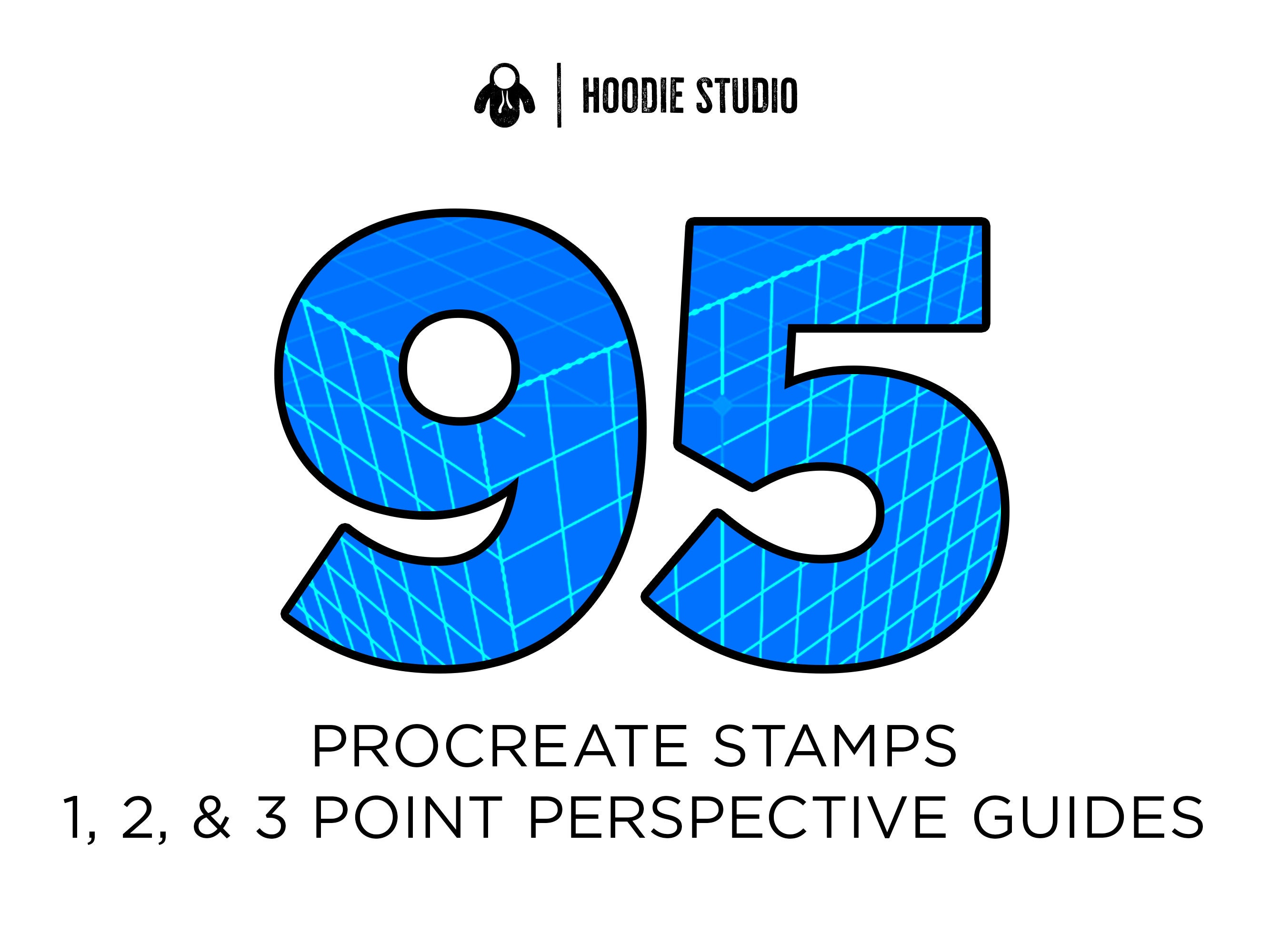 Perspective Stamp Brushes for Procreate: 1, 2, & 3 Point Grids (digital ...