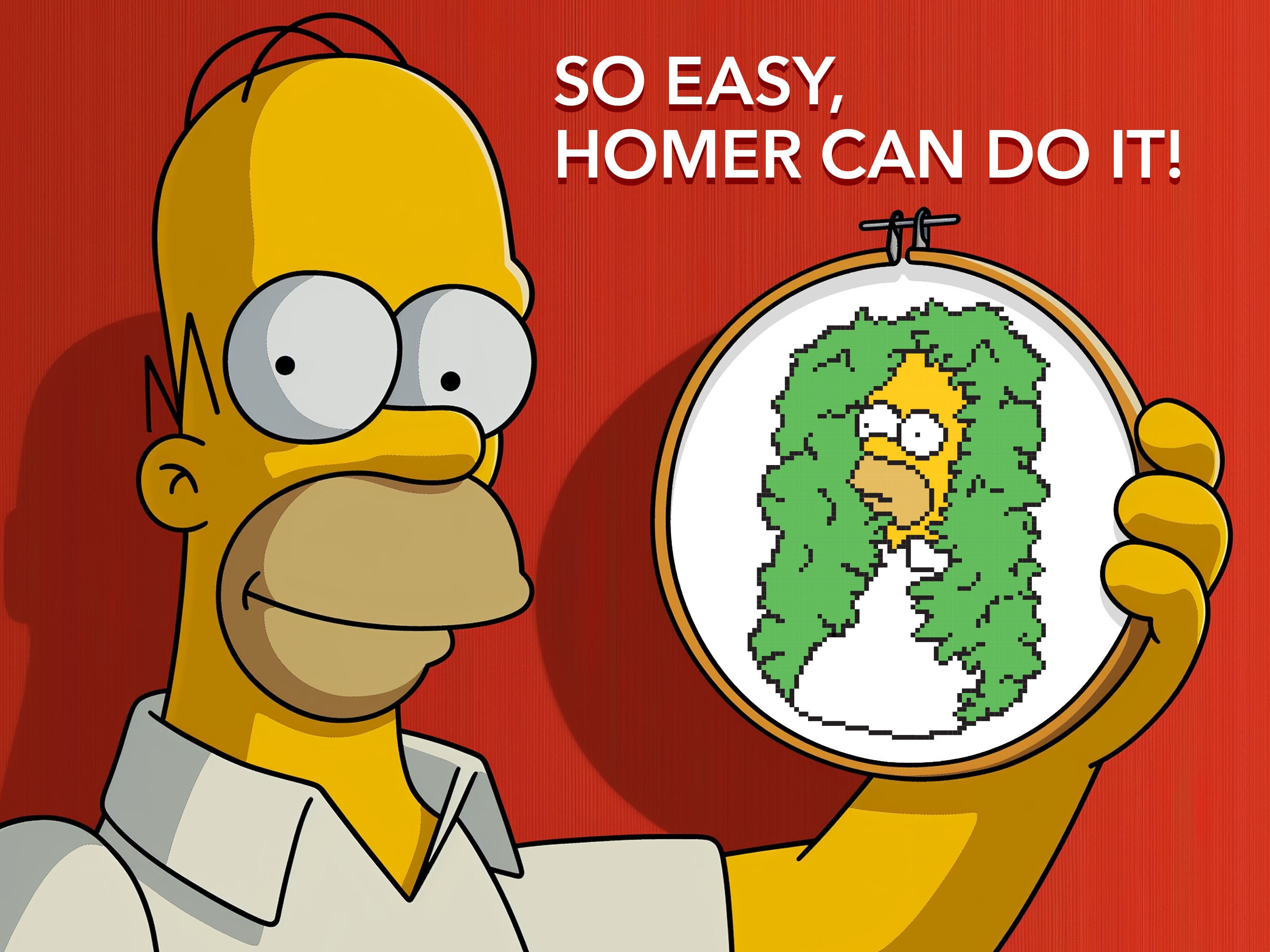 Cross Stitch Pattern: Disappearing Homer Meme DIY, Fun & Easy ...