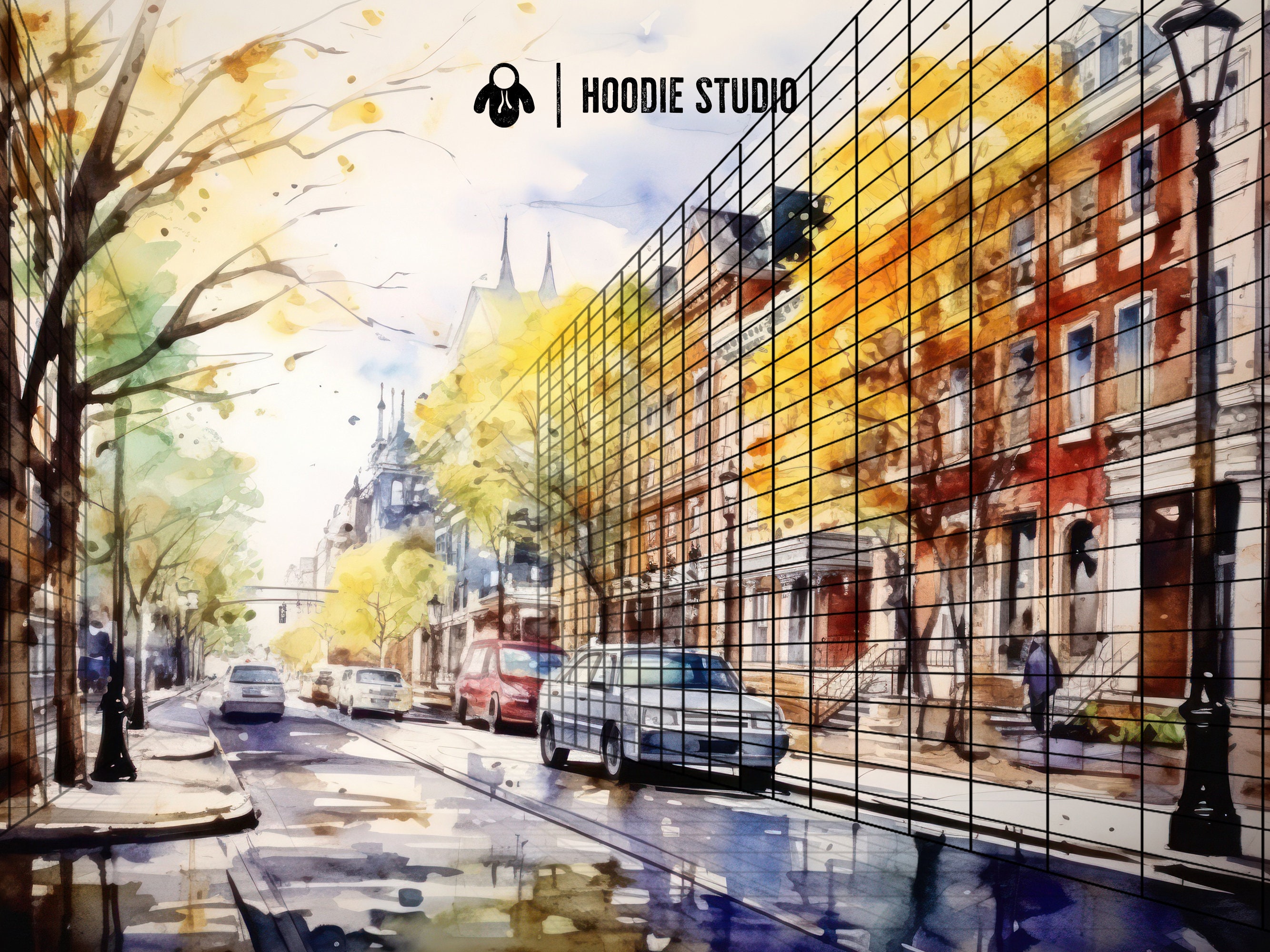 Perspective Stamp Brushes for Procreate: 1, 2, & 3 Point Grids (digital ...