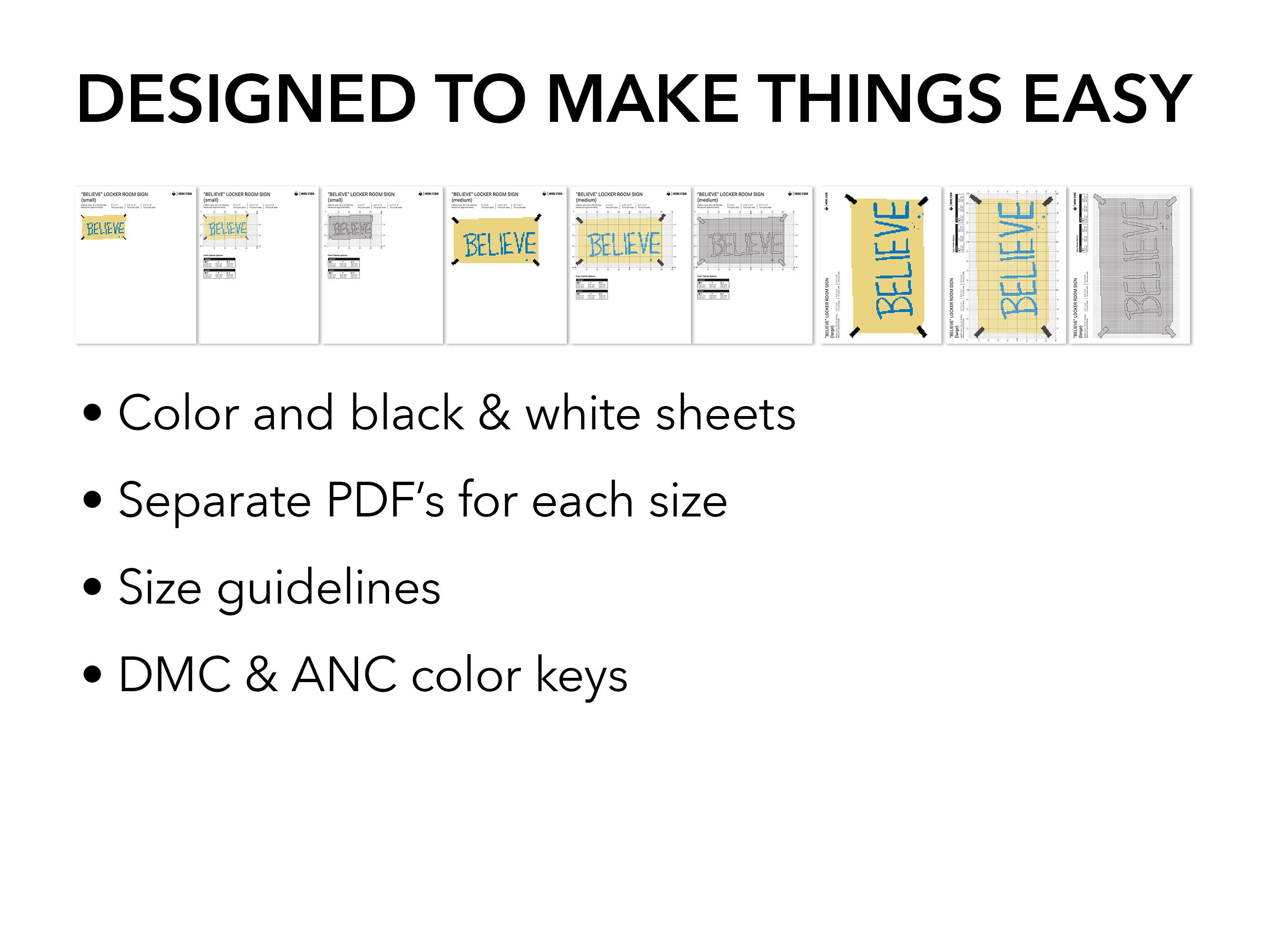 Cross Stitch Pattern believe Locker Room Sign Bundle From Ted Lasso DIY ...