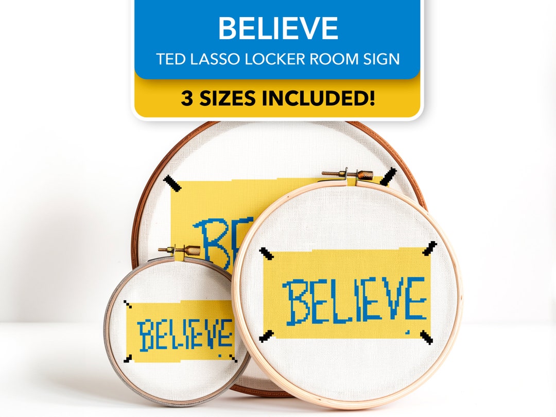 Cross Stitch Pattern believe Locker Room Sign Bundle From Ted Lasso DIY ...