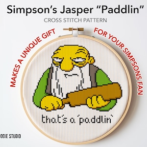 Simpsons Jasper Paddlin' Cross Stitch Pattern: Meme Needlework (PDF ...