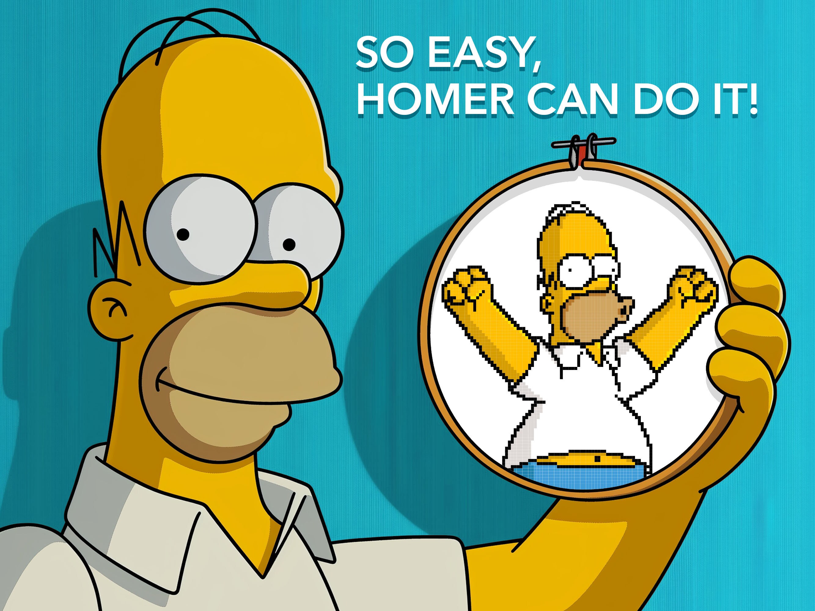Cross Stitch Pattern: Homer Simpson WOOHOO! - DIY Meme, Fun & Easy ...