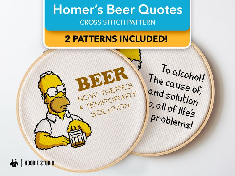 Homer Simpson Beer Quotes Cross Stitch Pattern: Funny Meme DIY (PDF ...
