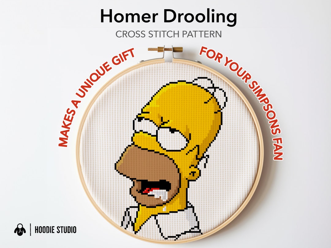 Cross Stitch Pattern: Homer Simpson Drooling - DIY Meme, Fun & Easy ...
