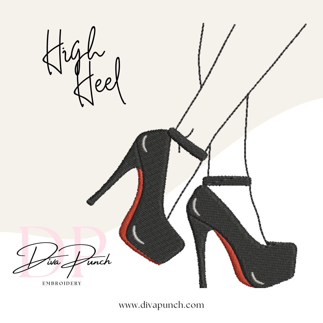 Embroidery File High Heel Full Embroidery Running Legs Shopping - Etsy