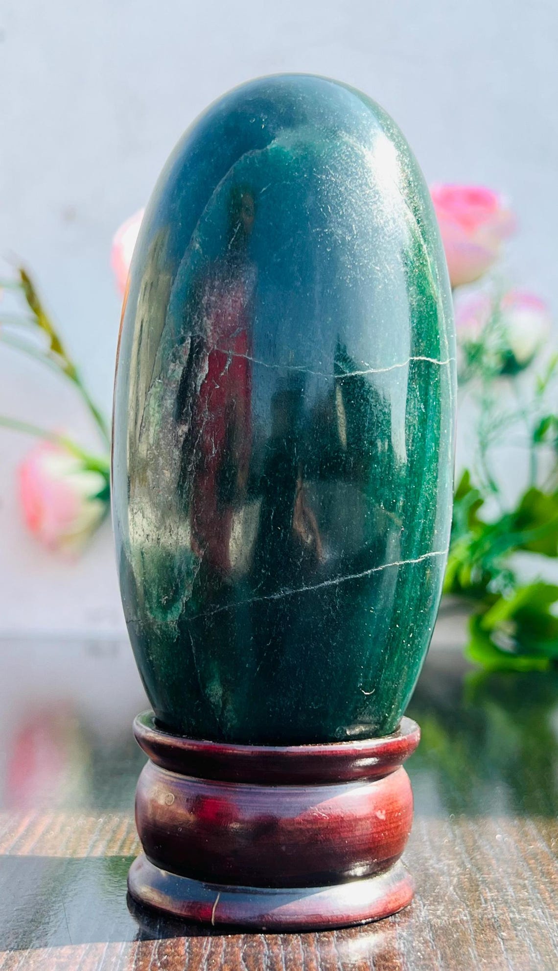 140MM Green Mica Stone Metaphysical Healing Power Stone Lingam ...