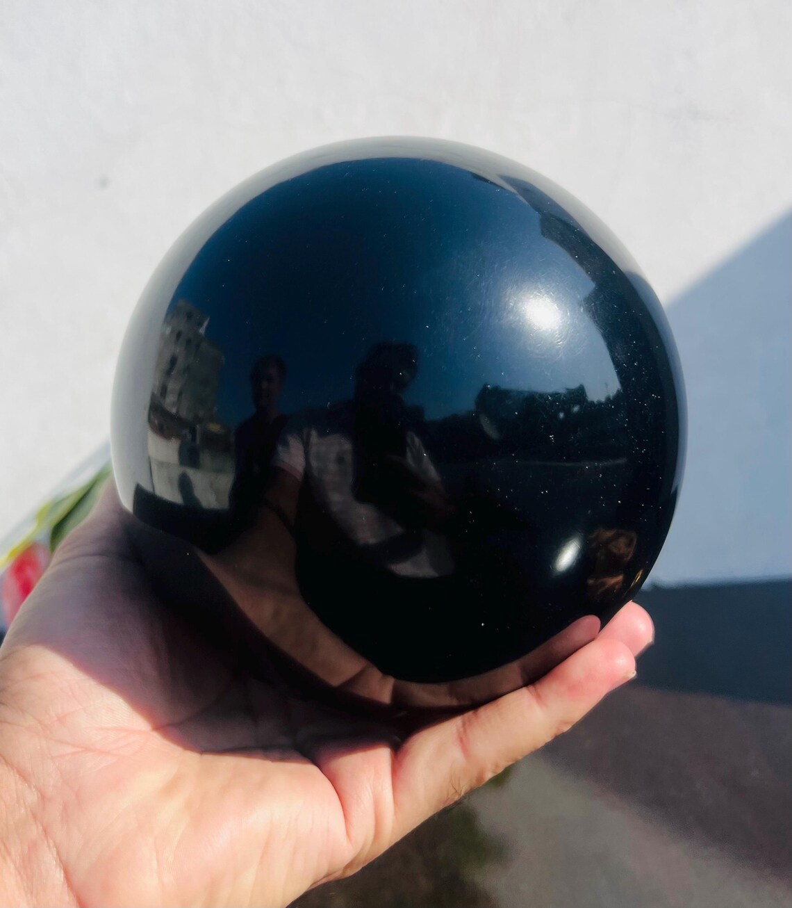 149MM Natural Black Obsidian Power Spirit Stone | Hand Made Sphere Ball ...