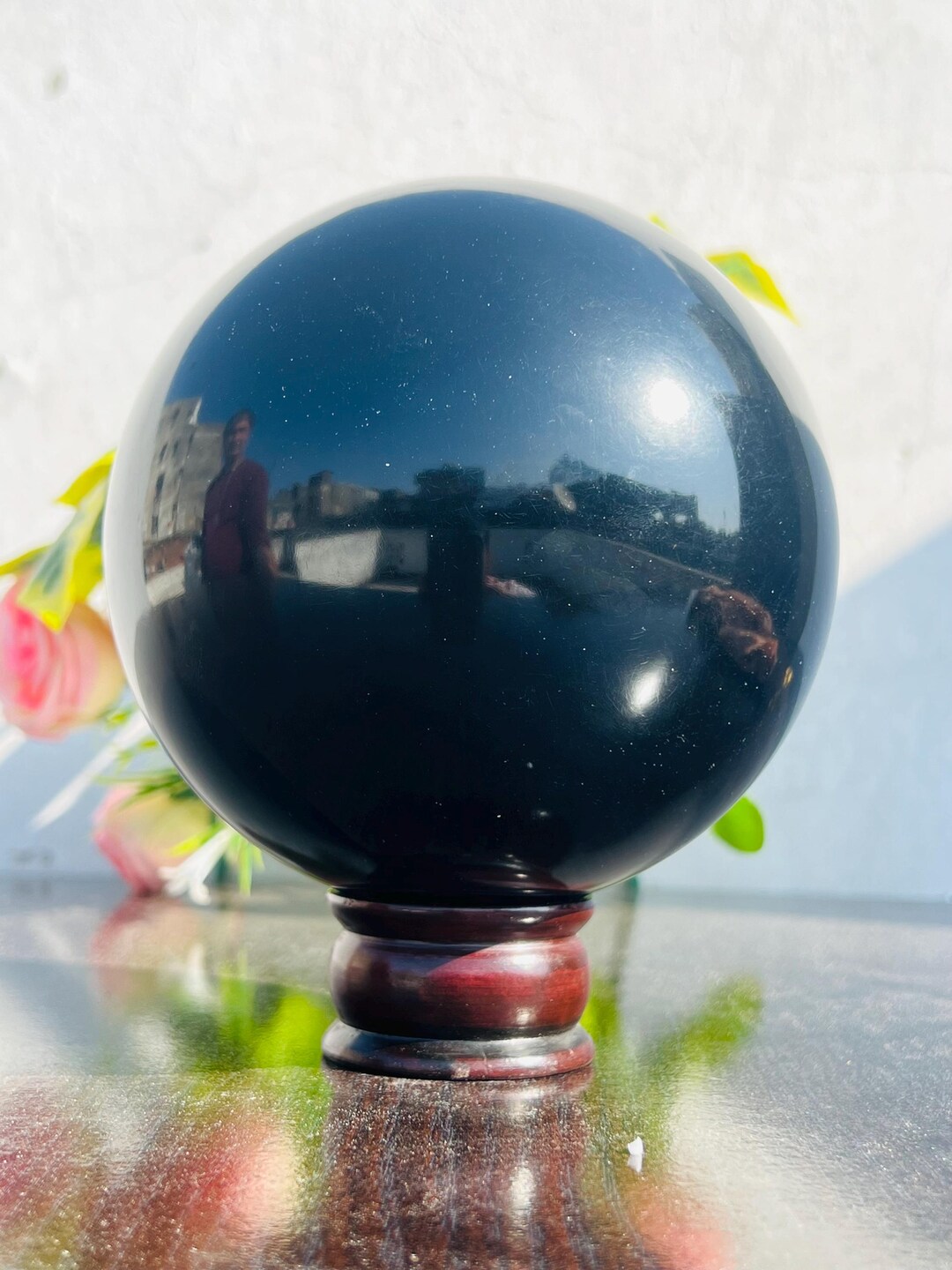 149MM Natural Black Obsidian Power Spirit Stone | Hand Made Sphere Ball ...