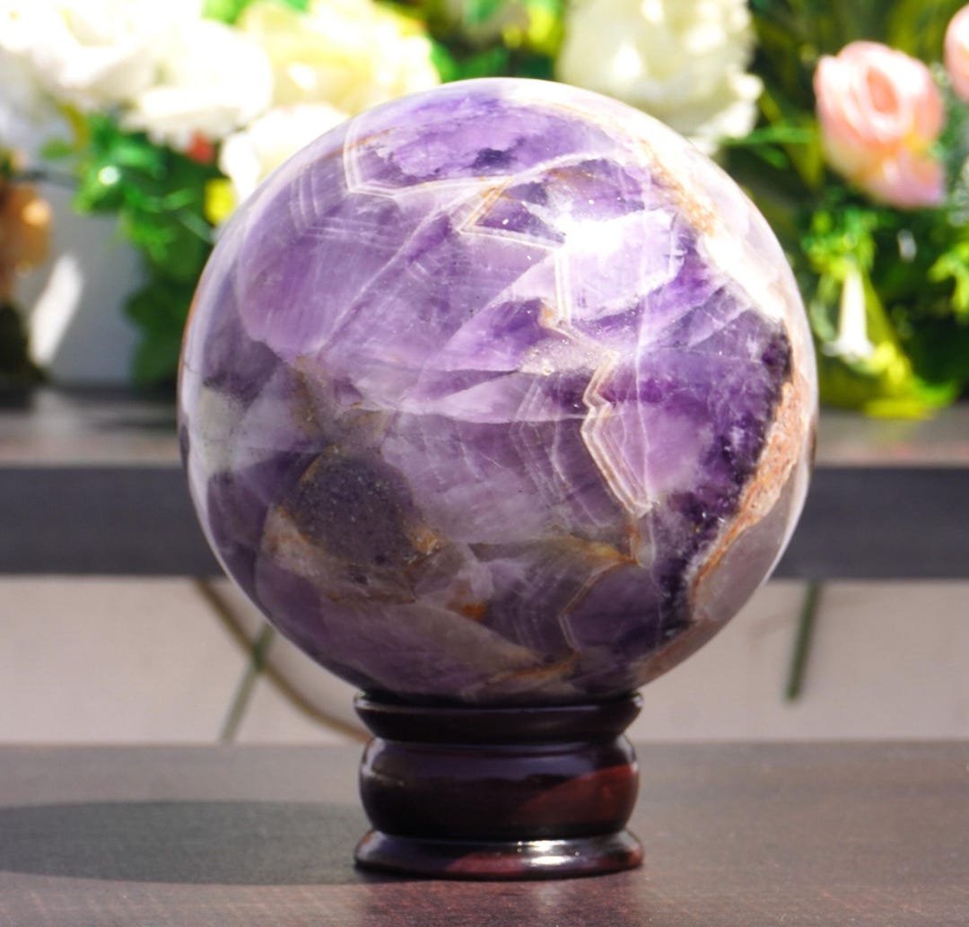 Large 120MM Blue Amethyst Stone | Crystal Metaphysical Meditation ...